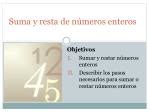PPT Suma y resta de número enteros PowerPoint Presentation free