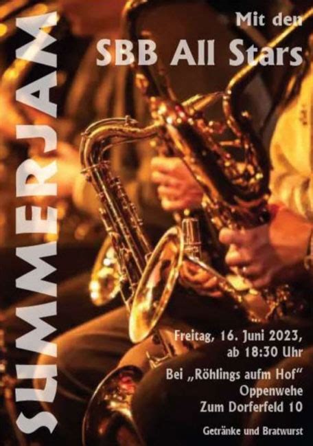Summerjam Mit Den SBB All Stars Willkommen In Oppenwehe