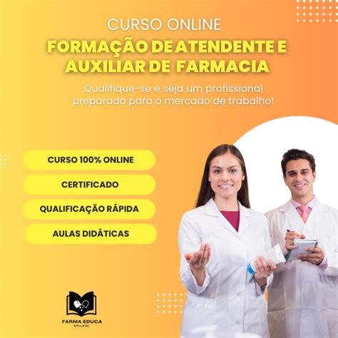 Formação de atendente e auxiliar de farmácia Farma Educa Online