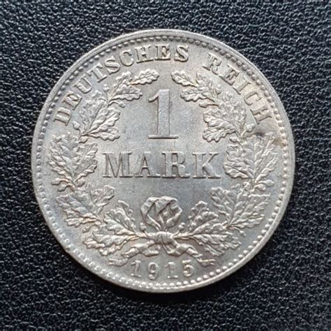 1 Mark Stück 1915 D Deutsches Reich Reichsadler alte Silber Münze