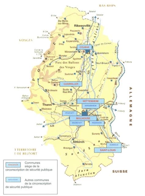 Carte Zones de compétence Direction interdépartementale de la Police