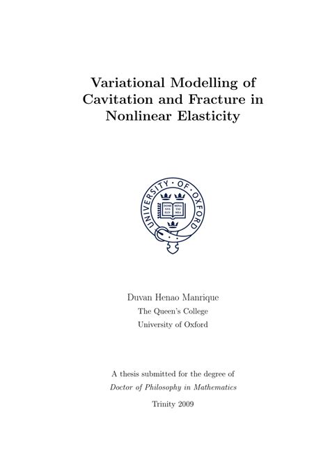 pdf variational modelling of cavitation and fracture in nonlinear elasticity