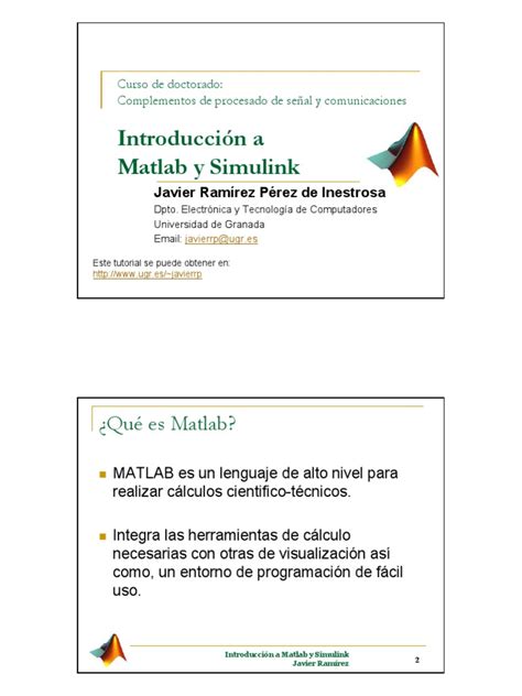 introducción a matlab y simulink pdf matlab matriz matemáticas