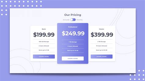 pricing component with toggle button frontend mentor challenge responsive design youtube