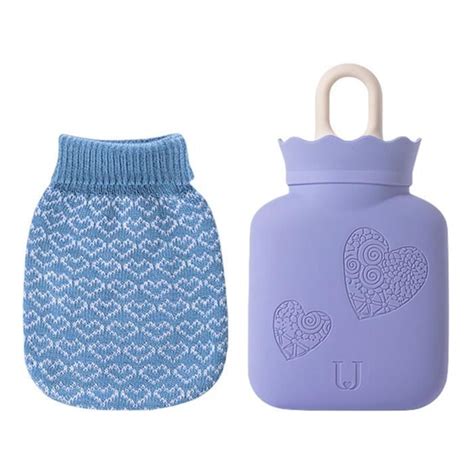 Chaufferette Mini sac de bouteille d eau chaude avec housse tricotée