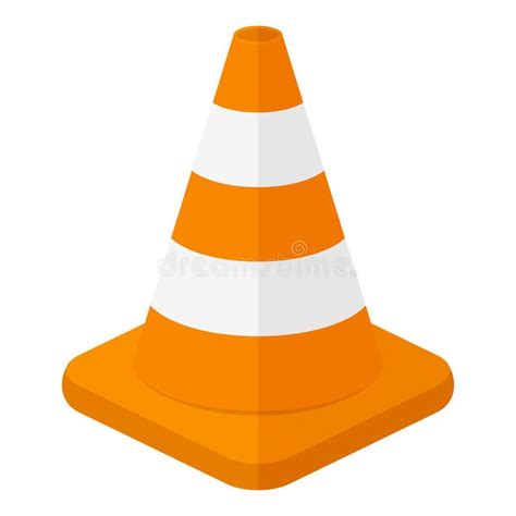 Traffic Cone Flat Icon Isolated On White Orange And White Traffic Cone