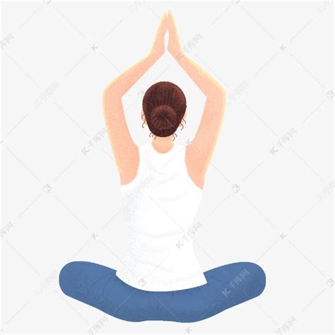 卡通盘腿坐着的女人免抠图素材图片免费下载 千库网