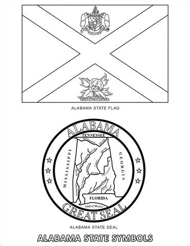 Coloring Pages Of Alabama State Flag