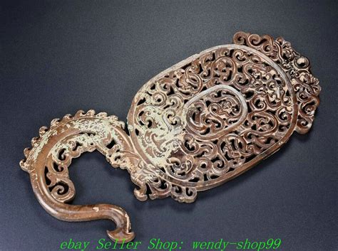 Han Dynasty Natural Hetian Jade Dragon Pixiu Beast Dancing Girl Barb Yu