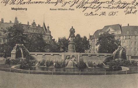 File Magdeburg Sachsen Anhalt Kaiser Wilhelm Platz Mit Denkmal Und