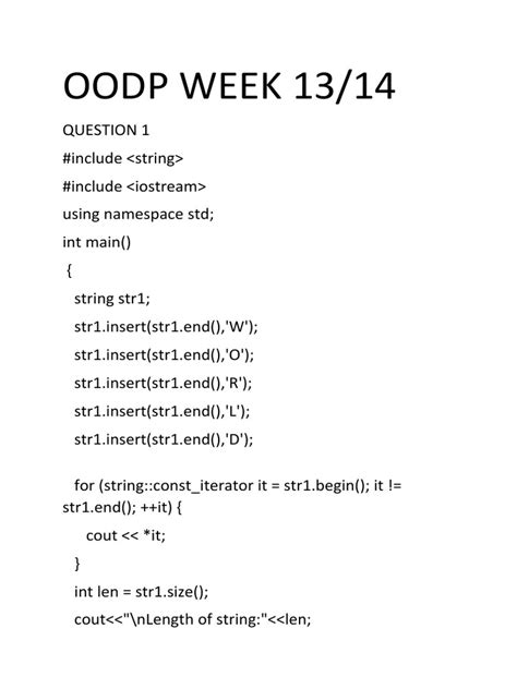 oodp week 13 and 14 download free pdf array data type namespace