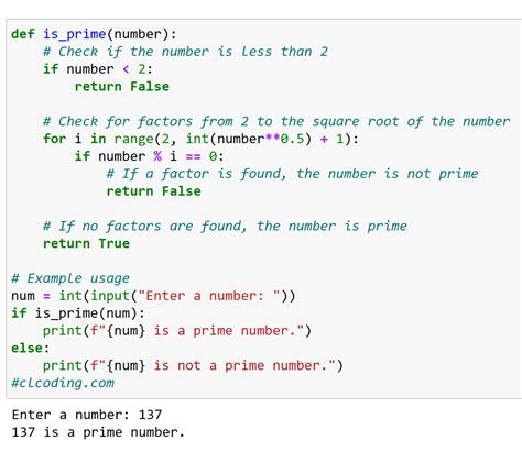 a simple python code for checking whether a given number is prime or not ~ computer languages