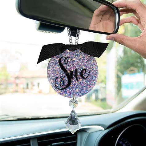 Amazon Custom Color Text Car Rear View Mirror Pendant Hanging