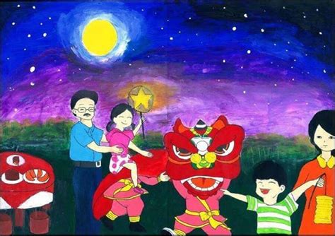 50 bộ tranh vẽ đề tài trung thu đẹp nhất Cách vẽ tranh trung thu đơn giản