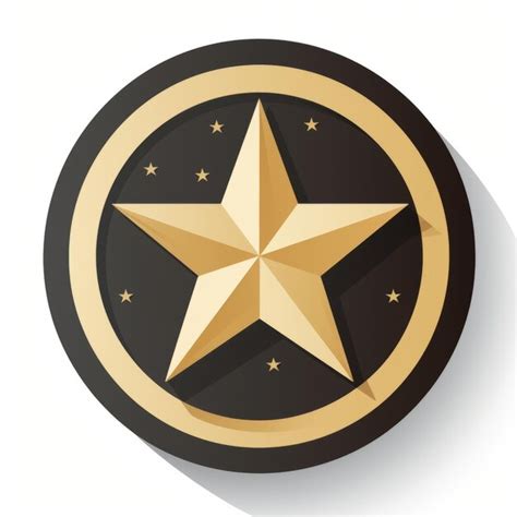 Una Estrella Dorada Con Una Larga Sombra Sobre Un Fondo Blanco Foto