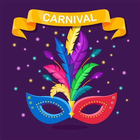 máscara de carnaval con plumas aisladas sobre fondo accesorios de