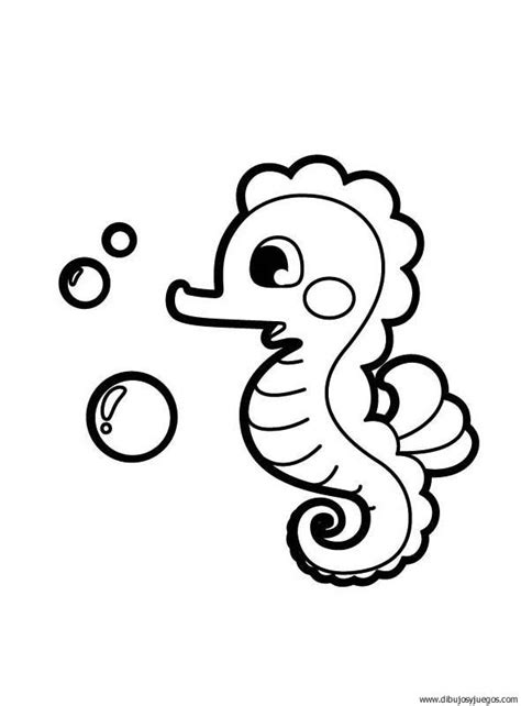 Dibujos infantiles de caballitos de mar para pintar Colorear imágenes