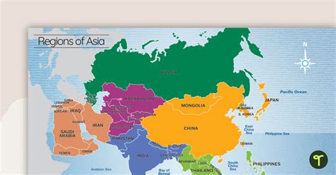 Map Of The Regions Of Asia Teach Starter
