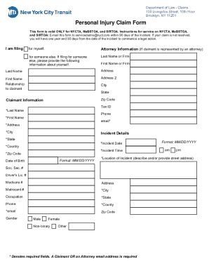 2020 2024 NY Personal Injury Claim Form Fill Online Printable