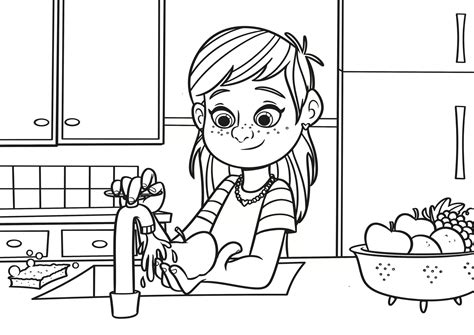 Hábitos de Higiene para colorir Desenhos Imprimir