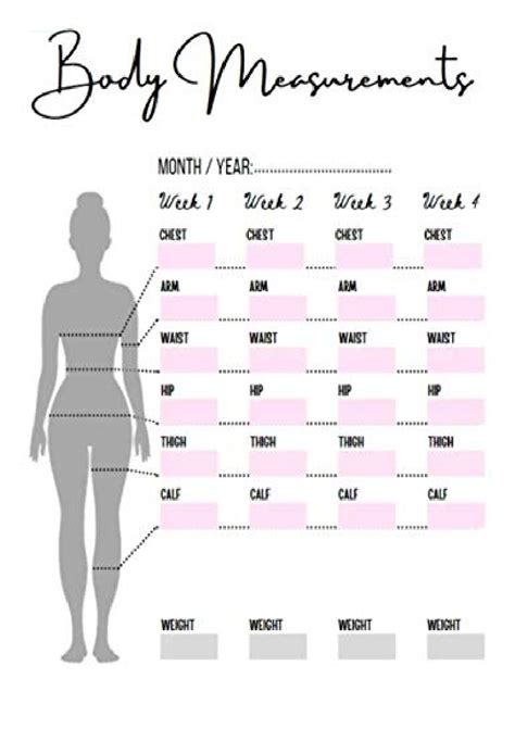 Before And After Body Measurement Chart Printable
