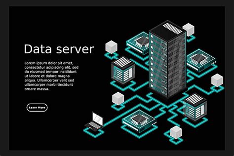 Isometric Map Depicting Business Networking Servers Computers And