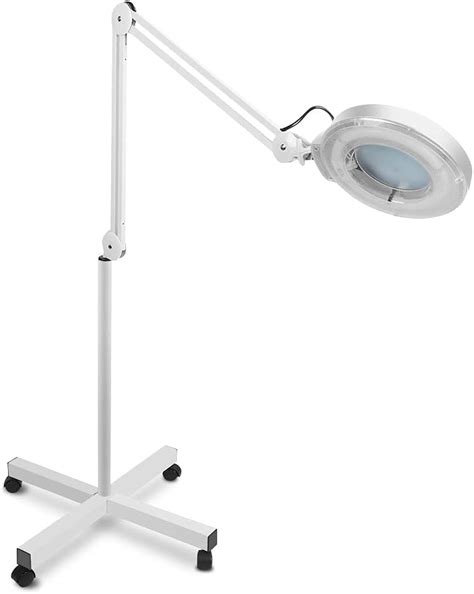 Lampe loupe sur pied avec bras pivotant réglable et grossissement 5 x
