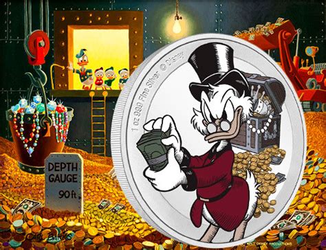 Scrooge McDuck 1 Oz 999 Silver 75th Anniversary Niue 2022 Gold