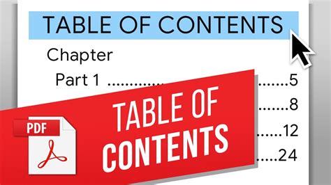 how to create a table of contents in a pdf using ms word and libreoffice youtube