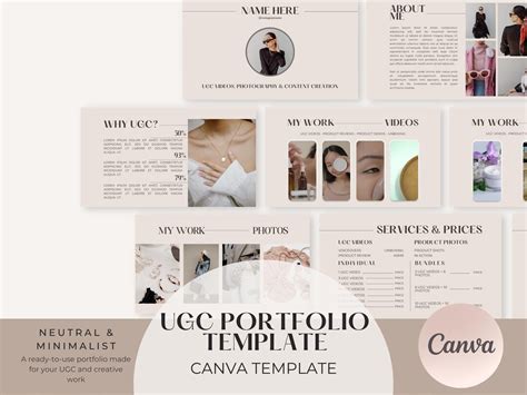 UGC Creator Portfolio Template Content Creator UGC Canva Templates