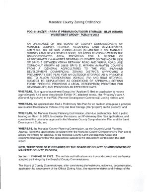 Fillable Online Manatee County Zoning Ordinance Fax Email Print PdfFiller