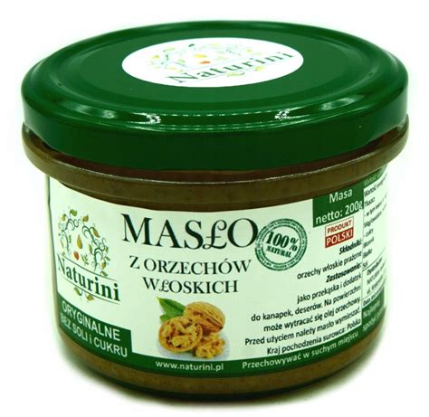 MASŁO Pasta z orzechów włoskich 200g 100 SMOOTH Naturini Sklep