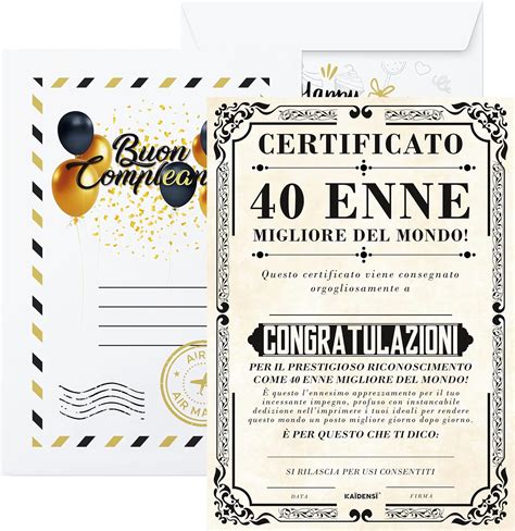 Ka Dens Idee Regalo Per Compleanno Originale Certificato Enne