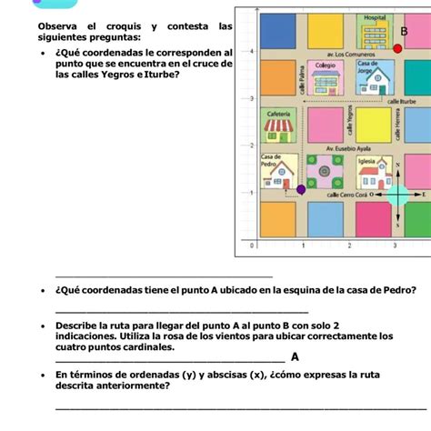 AYUDA Observa el croquis y contesta las siguientes preguntas Qué