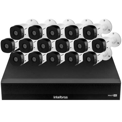 Kit Cftv Intelbras 16 Câmeras vhl 1120 ir dvr 16ch Mhdx 1016 Submarino