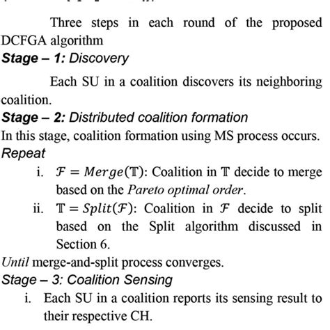 distributed coalition formation algorithm download scientific diagram