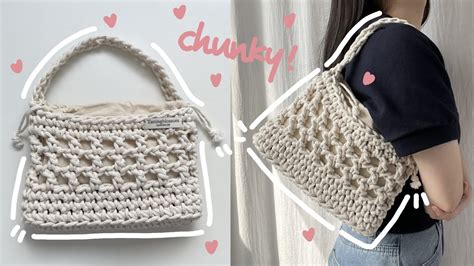 코바늘 왕초보도 가능한 청키 토트 네트백 함께 만들어보아요 Chunky tote net bag with crochet