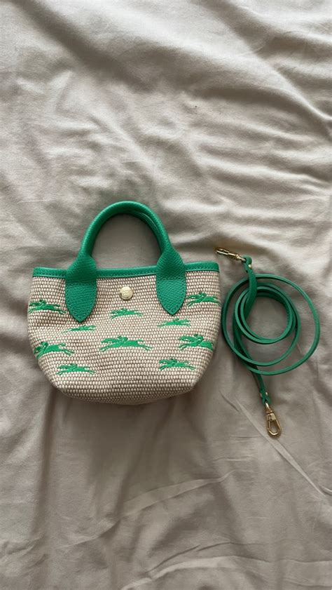 LONGCHAMP Le Panier Pliage XS Basket Green On Carousell