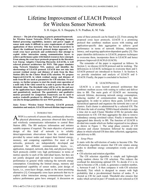 pdf lifetime improvement of leach protocol for wireless sensor network