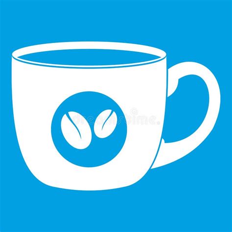 Vit Kopp Kaffesymbol Tecknad Filmstil Vektor Illustrationer