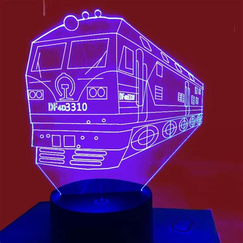 Lampka Nocna Led 3D Ciuchcia Metro Pociąg Grawer Plexido Sklep