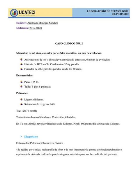 Caso Clínico de EPOC Neumología L Monsaz uDocz