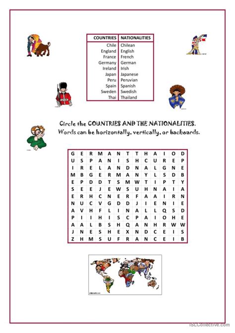 Countries And Nationalities Wor English ESL Worksheets Pdf Doc