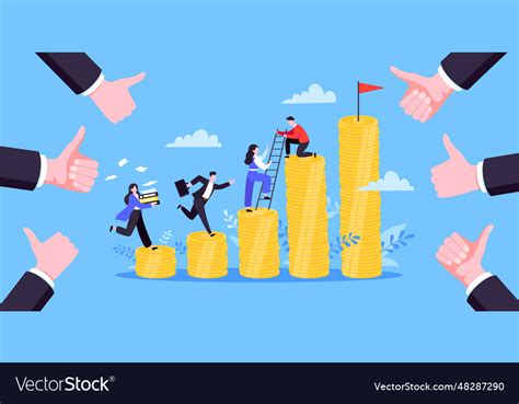 Business Mentor Helps Improve Career And Money Vector Image