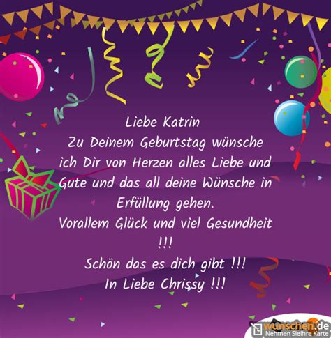 Zu Deinem Geburtstag wünsche ich Dir von Herzen alles Liebe und Gute
