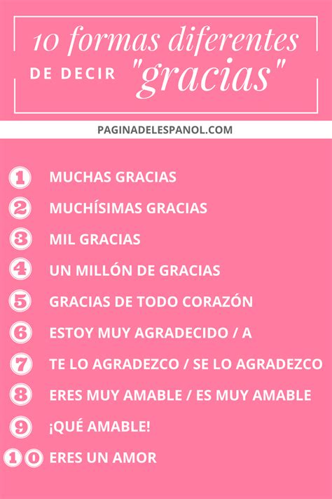 10 formas diferentes de decir gracias La página del español