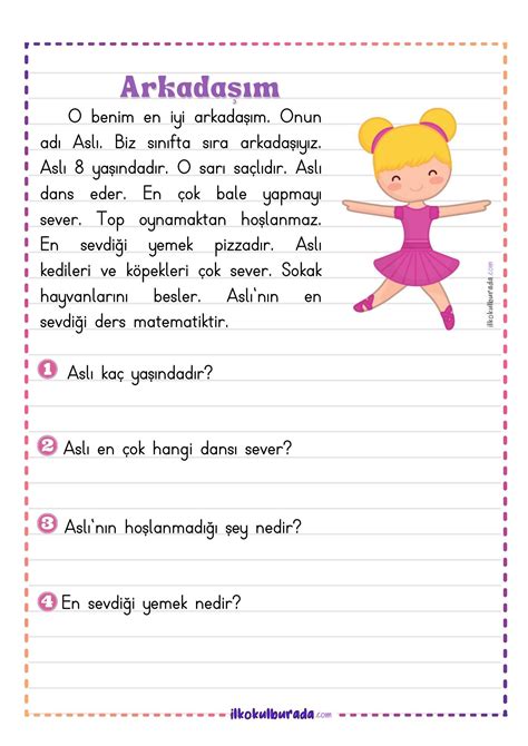1 Sinif Okuma Metinleri Okudugunu Anlama Calismalari Themeloader