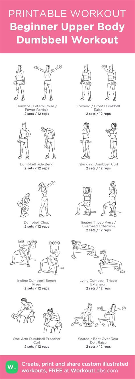 Beginner Upper Body Dumbbell Workout My Custom Exercise Plan Created