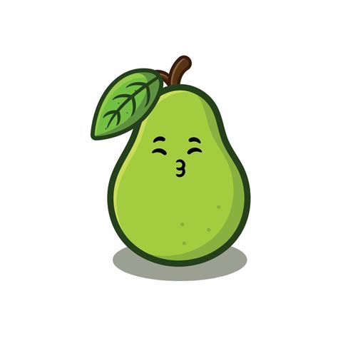 ilustración de dibujos animados de fruta de pera de caducidad fresca