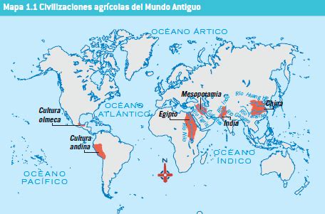 Planisferio De Las Primeras Civilizaciones Agricolas Planisferio De